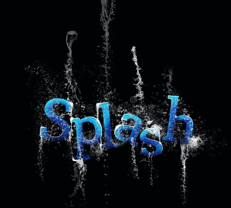 Water splash text stock illustration. Illustration of nature - 16728657