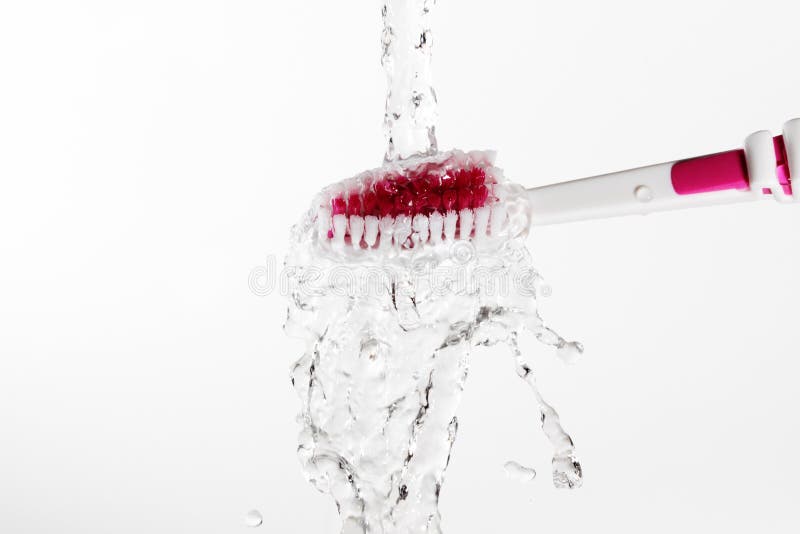 Water Splash in a Toothbrush Stock Photo - Image of bubble, toothpaste ...
