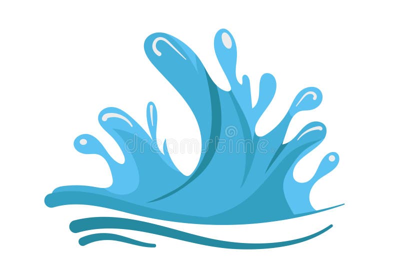 Water Splash Vector Illustration Created in a Flat and Dynamic Style ...