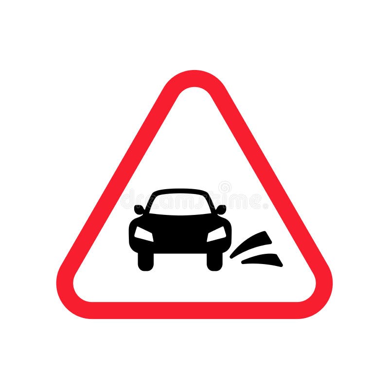 Water Splash Warning Road Sign. Stock Vector - Illustration of flat ...