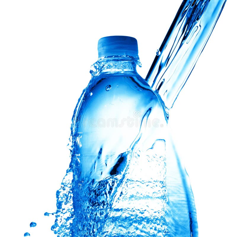 Water Splash on Water Bottle Stock Photo - Image of close, bottle: 20761978
