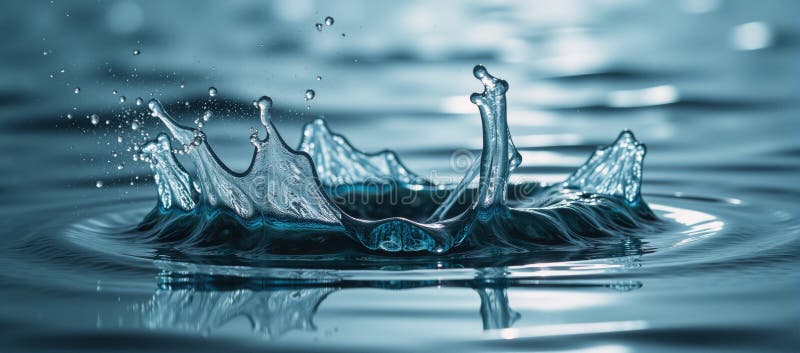 Water Splash Wave with Forced Perspective in Abstract Style Stock ...