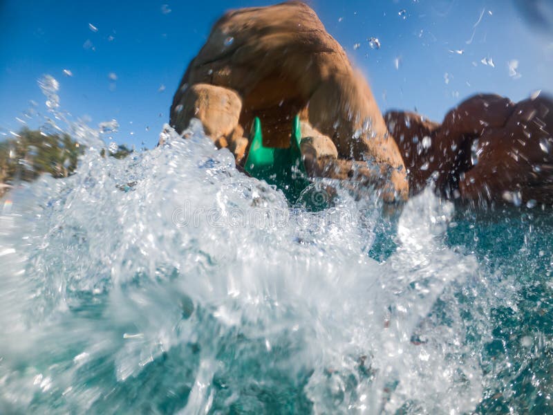 Water Splash Wave on a Swimming Pool Stock Photo - Image of spill ...