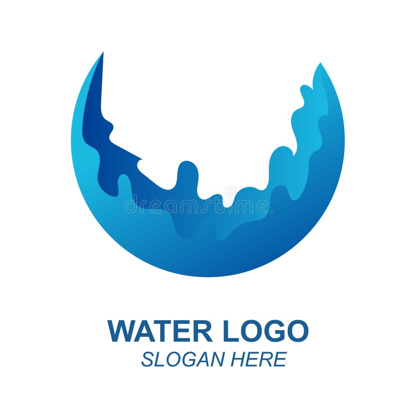 Logos Colored Water Aqua Splashes Nature Symbols Blue Gradient Colored ...