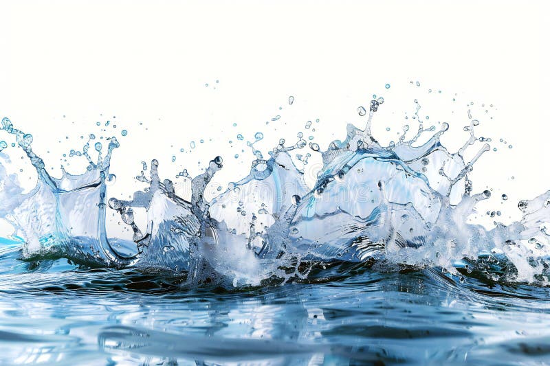 Water Splash on White Background, Illustration, Flat Design, Adobe ...