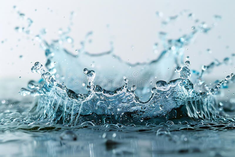 Water Splash on White Background, Simple Water Wave Line with High ...