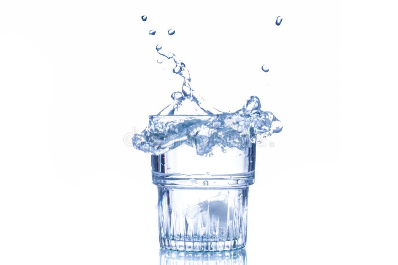 Water Splash on White Screen with Light and Shadow Stock Image - Image ...