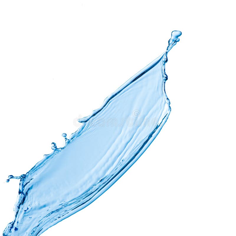 Blue Water Stream, Splash with Drops Stock Photo - Image of flowing ...
