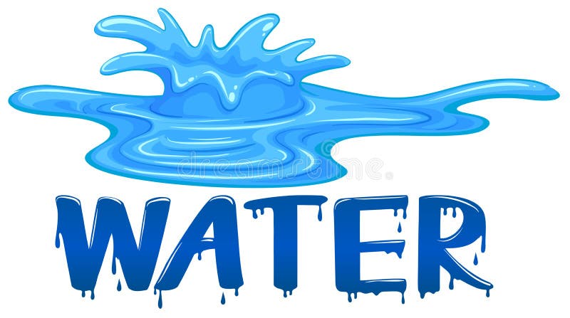 Water Splash with the Word Water Stock Vector - Illustration of ...