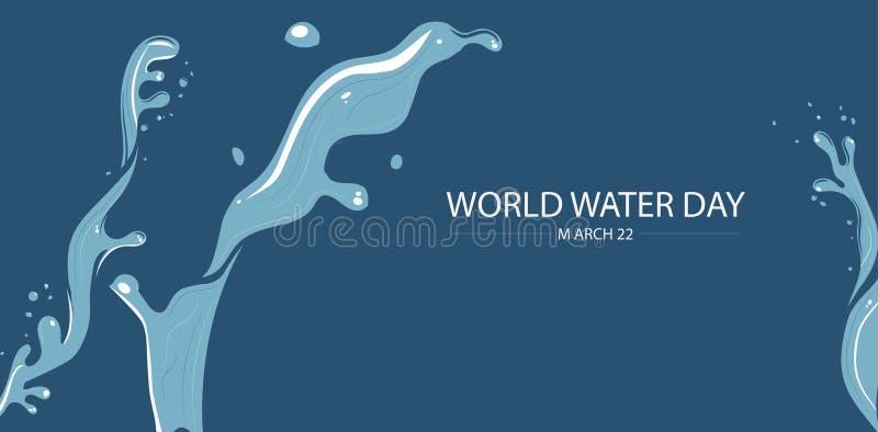 World Water Day Abstract Splash Design Navy Background Stock Vector ...