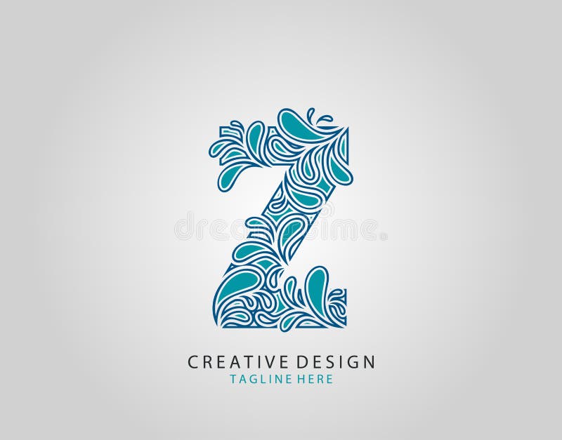 Water Splash Z Letter Logo Icon, Water Droplets and Splash Alphabet ...