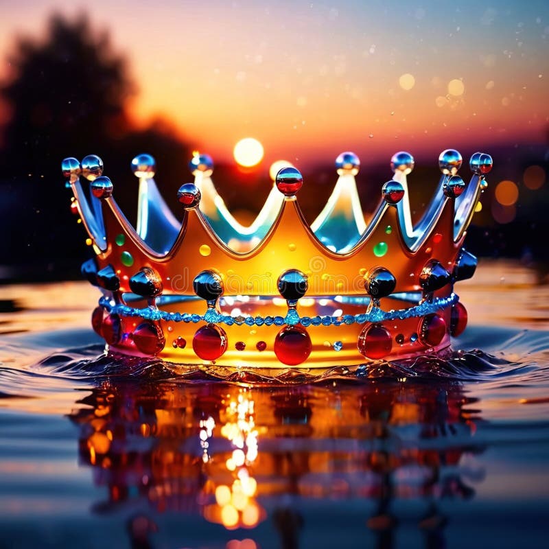 Water Splashed in the Shape of a Crown. the Surface of the Water Has ...