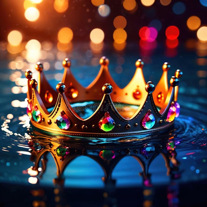 Water Splashed in the Shape of a Crown. the Surface of the Water Has ...