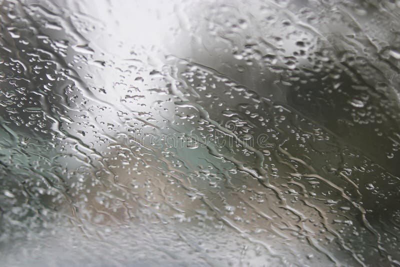 Water Splashed Up on Windshield of Car in Stormy Weather Stock Image ...