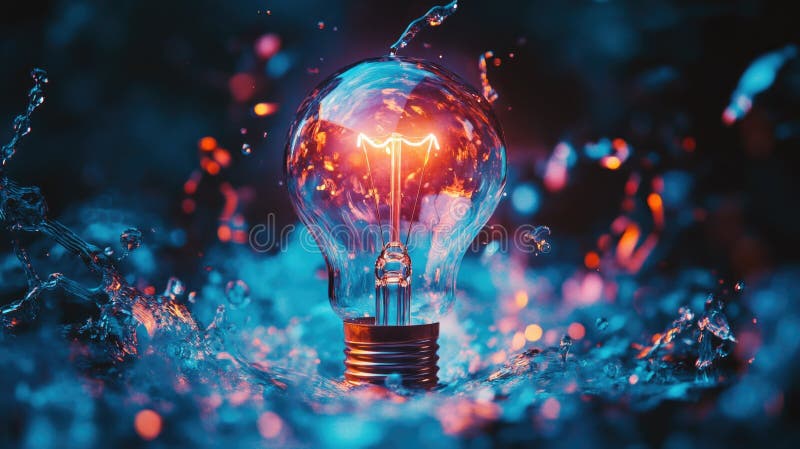 Water Splashes Around Light Bulb Stock Photos - Free & Royalty-Free ...