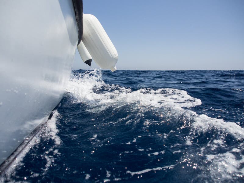 Water Splashes at the Board of a Boat Stock Photo - Image of seagoing ...