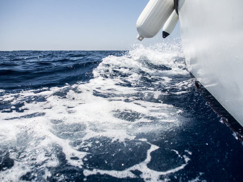 Water Splashes at the Board of a Boat Stock Photo - Image of splash ...