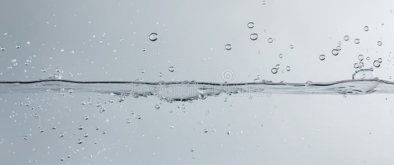 Water Splashes and Bubbles from a Horizontal Line Stock Image - Image ...