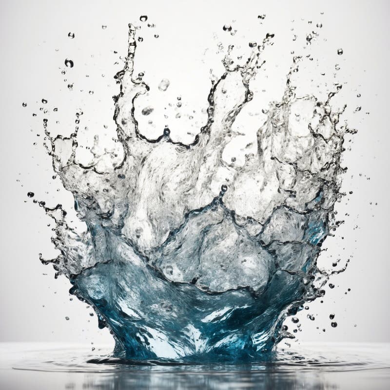 Water Splashes Colliding in the Air Isolated on a White Background ...