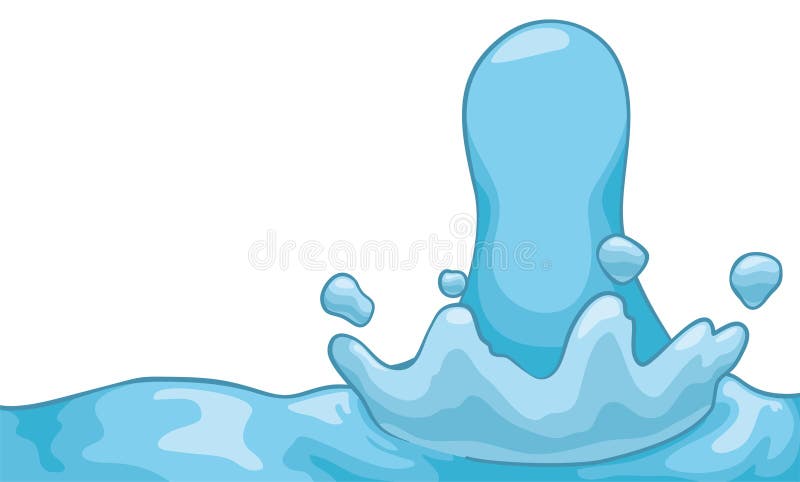 Water Splashes with Copy Space in Cartoon Style, Vector Illustration ...