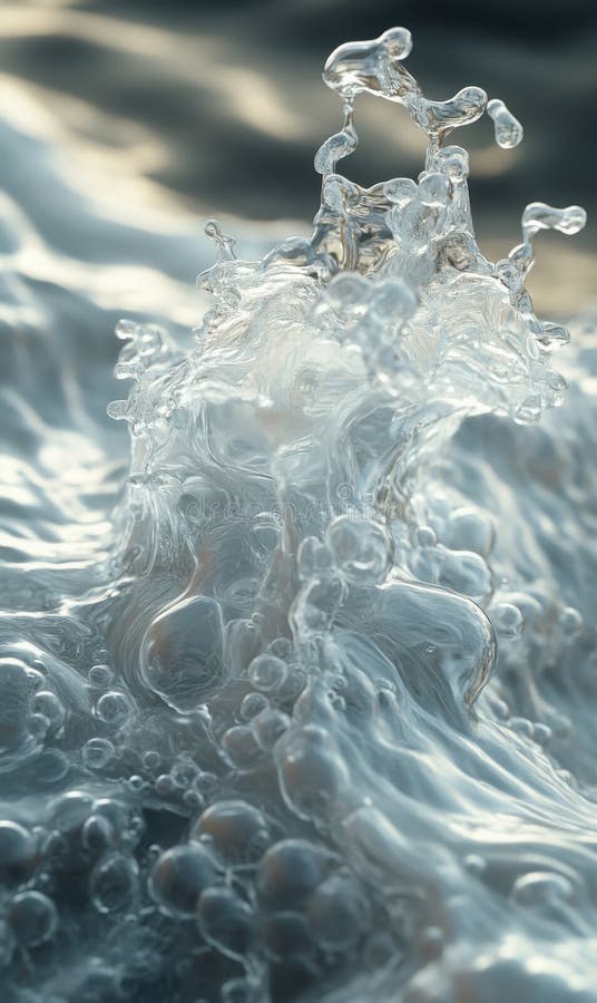 Water Splashes Create Dynamic Patterns during Sunrise at the Beach ...