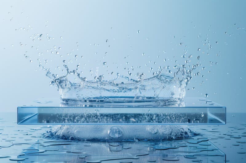 An Empty Glass Display Platform Creating Dynamic Water Effects on a ...