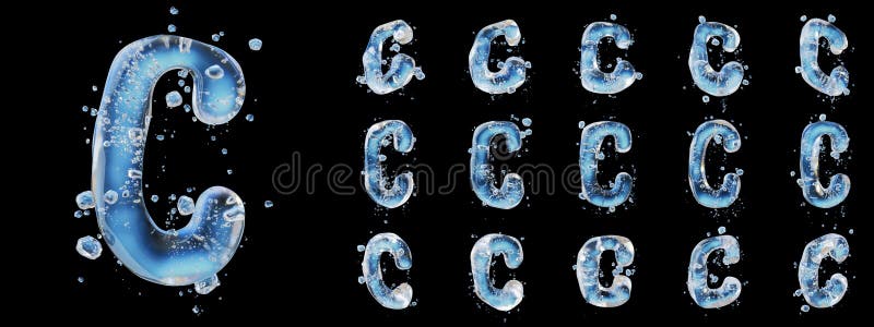 Water Splashes Letter Isolated on White Background. Abstract Liquid ...