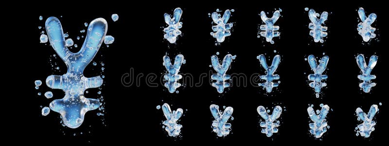 Water Splashes Letter Isolated on White Background. Abstract Liquid ...