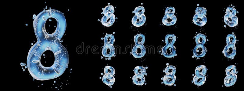 Water Splashes Letter Isolated on White Background. Abstract Liquid ...