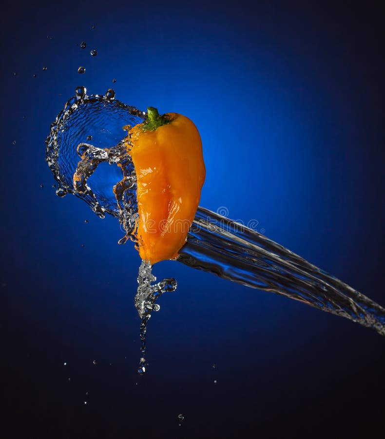 Water Splashes on Mini Bell Stock Image - Image of healthy, blue: 97694901