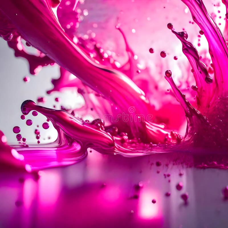 Color Splashes in Pink - Ai Generated Image Stock Illustration ...