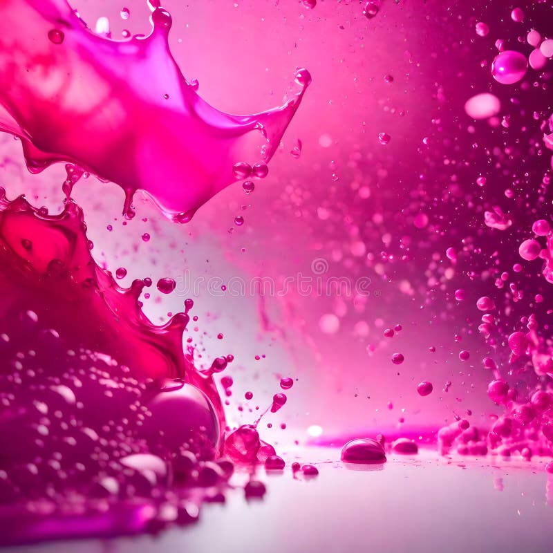Color Splashes in Pink - Ai Generated Image Stock Illustration ...