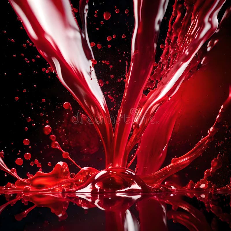 Color Splashes in Red - Ai Generated Image Stock Illustration ...