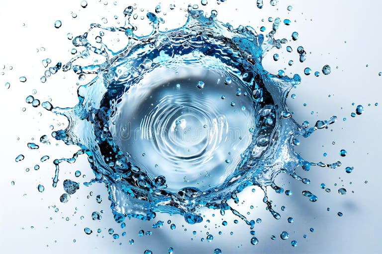 Water Splashes in the Shape of a Circle Isolated on a White Background ...