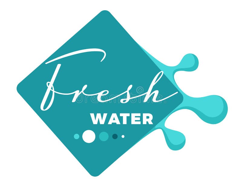 Water Splashes and Text Samples Logos and Emblems Set Vector Isolated ...