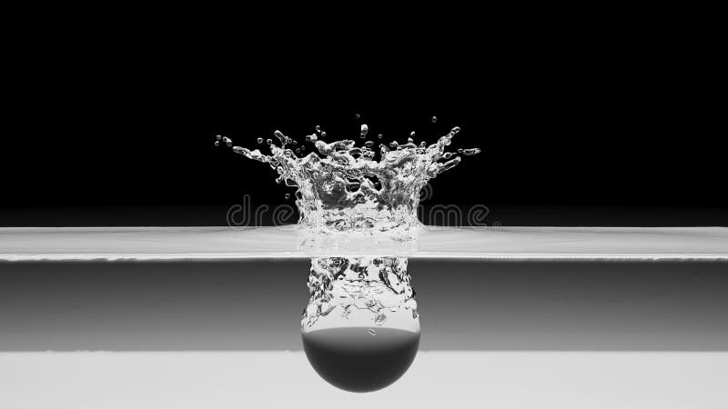 Water Splashes and Waves on Black Background,3d Rendering Stock ...