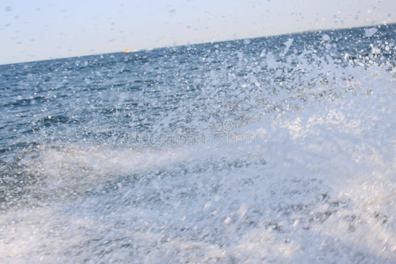 Water Splashes and Waves Scatter from a Sea Boat Stock Photo - Image of ...