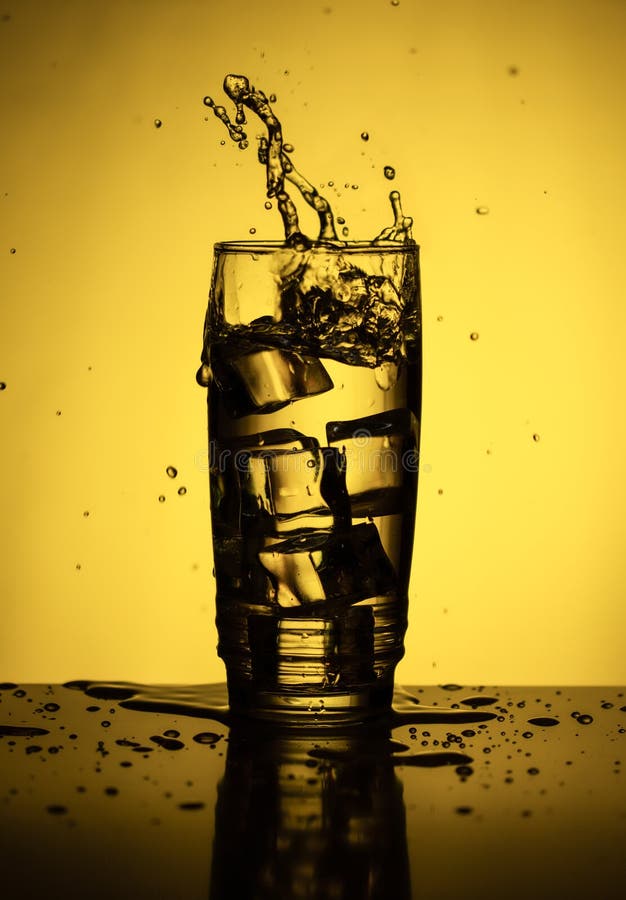 Water Splashing in a Backlight Glass. Stock Photo - Image of splashing ...
