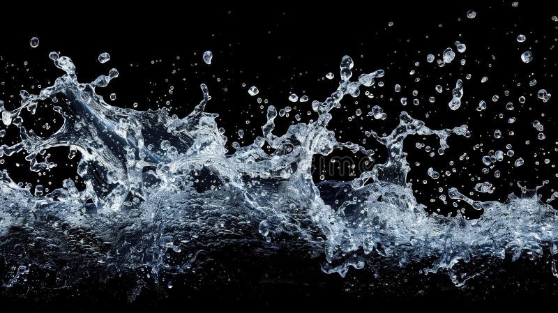 Water Splashing on Black Background Stock Photo - Image of fluid ...