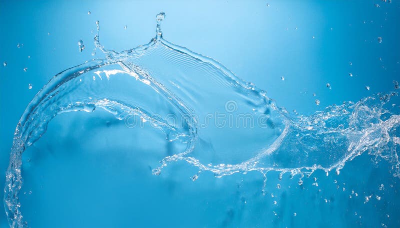 Water Splashing on Blue Background Stock Illustration - Illustration of ...
