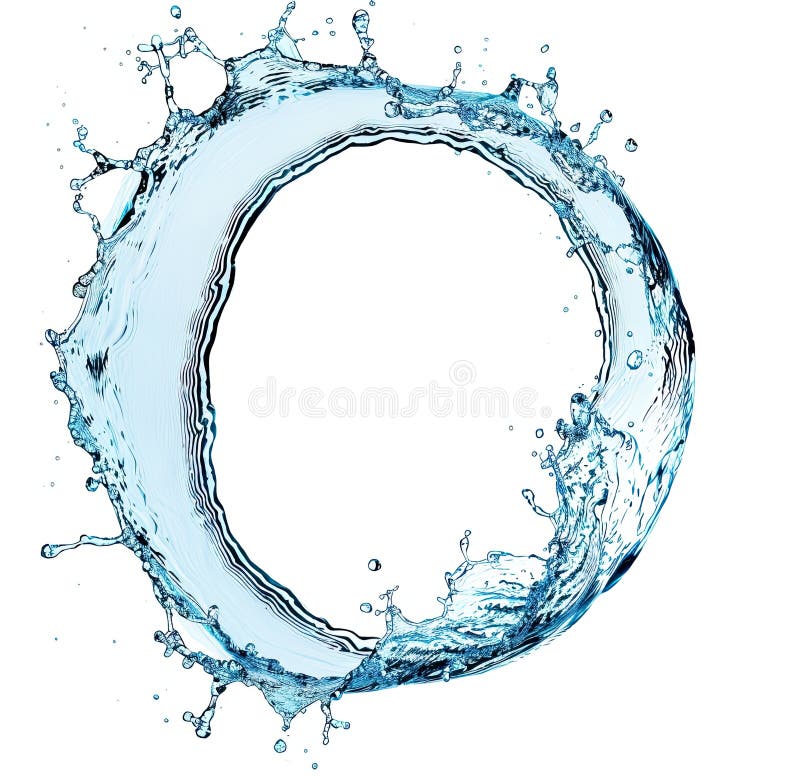 Water Splashing in a Circular Shape on a White Background Stock Photo ...