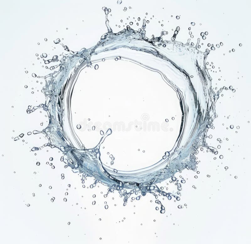 Water Splashing in a Circular Shape on a White Background Stock Photo ...