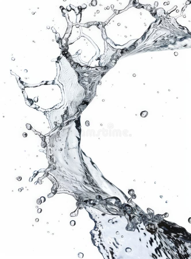 Water is Splashing Dramatically Against a Stark White Background ...