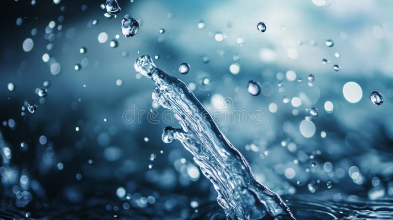 Water Splashing with Droplets Captured in Motion Stock Photo - Image of ...