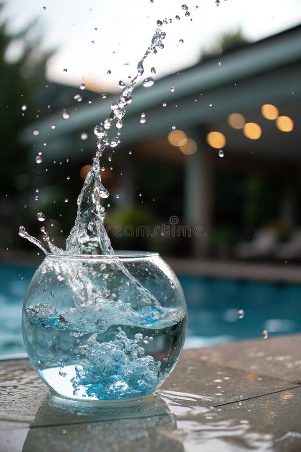Water Splashing in a Glass Tank Stock Illustration - Illustration of ...