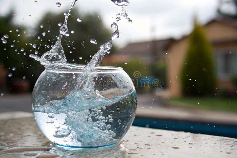 Water Splashing in a Glass Tank Stock Illustration - Illustration of ...