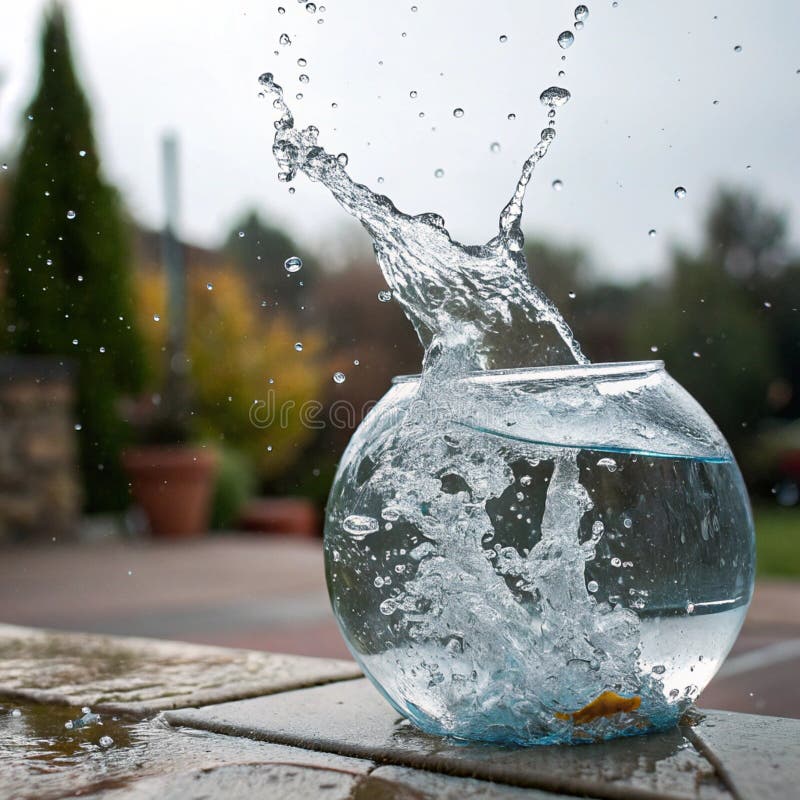 Water Splashing in a Glass Tank Stock Illustration - Illustration of ...