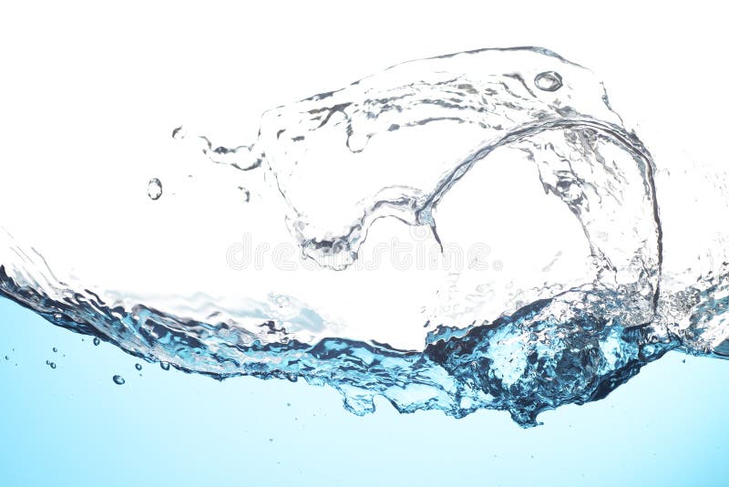 Water Splashing Isolated on White Background. Pure Water Stock Photo ...