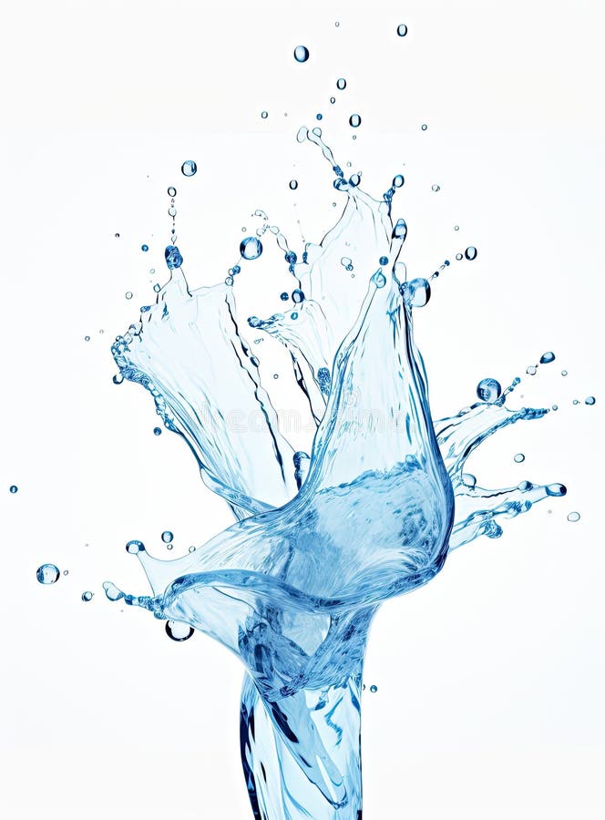 Water Splashing Onto a White Background Stock Image - Image of abstract ...