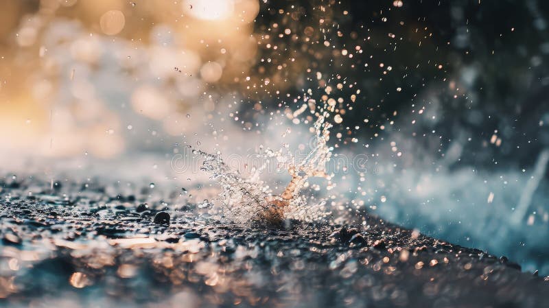 Water Splashing on a Rough Surface Stock Photo - Image of form, macro ...